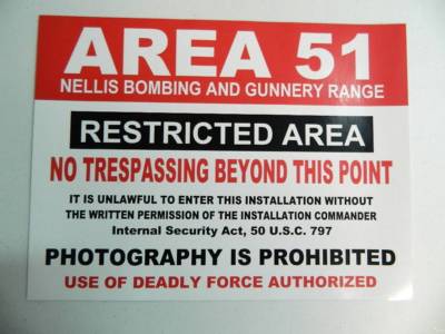 HALLOWEEN HORROR Movie PROP AREA 51 SIGN STICKER/DECAL | eBay
