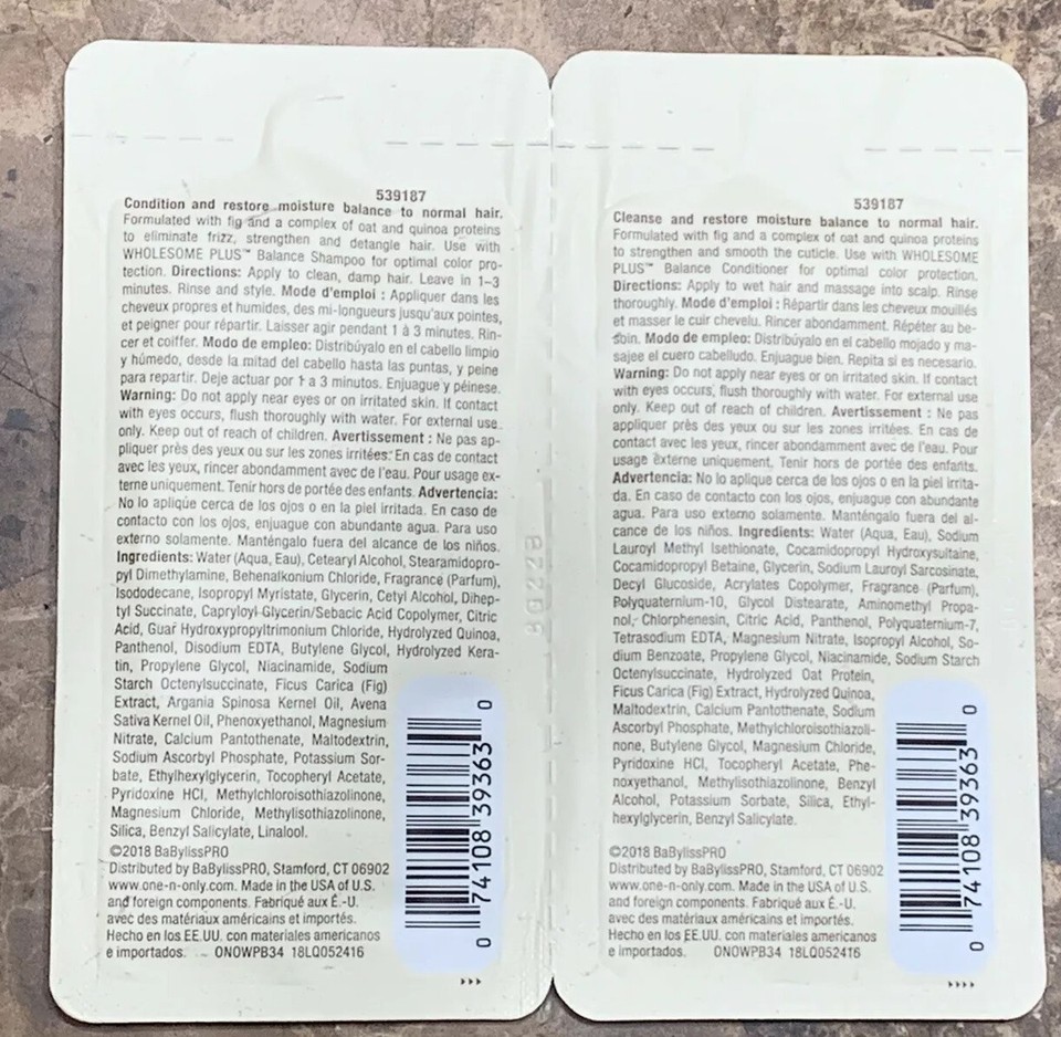 One 'n Only Wholesome Plus Oat & Fig Shampoo & Cond Single Use Packets ...