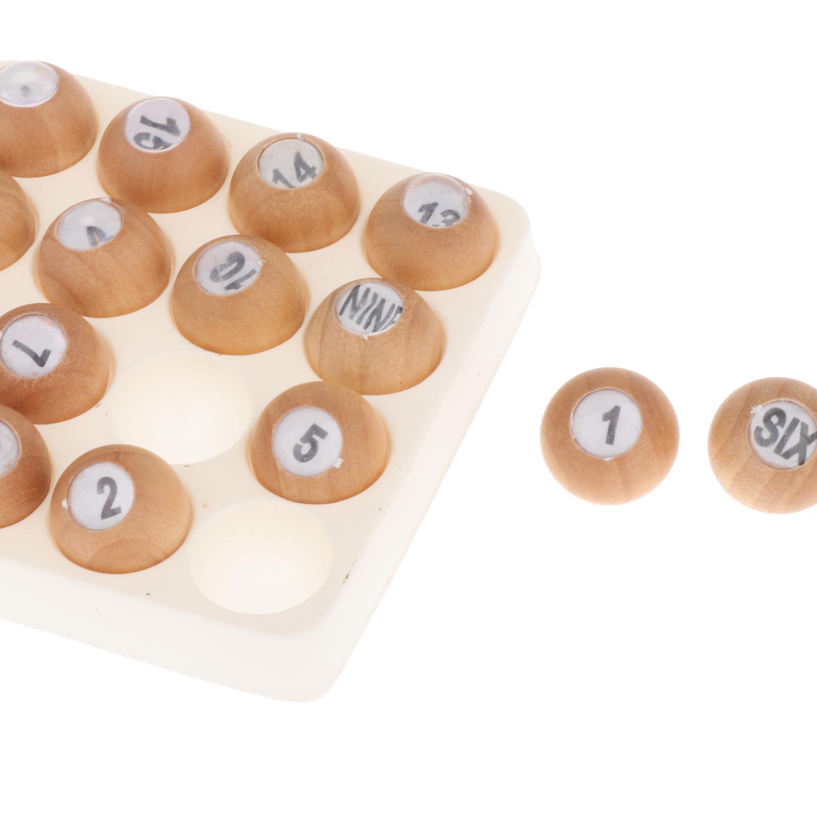 Wooden Tally Ball Set Portable 16 Numbered Wood Balls for Bottle | eBay