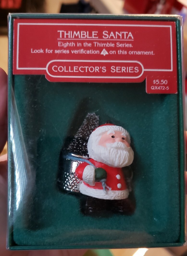 1985 Hallmark Keepsake Thimble Santa Ornament 8th In Series NIB NEW IN ...