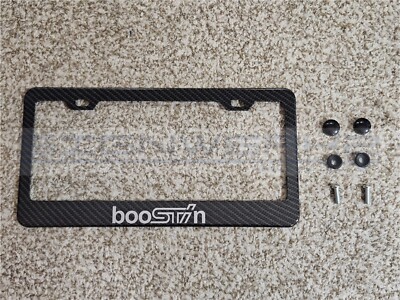 Boostin Carbon Fiber Printed Pattern Black Aluminum License Plate Frame ...