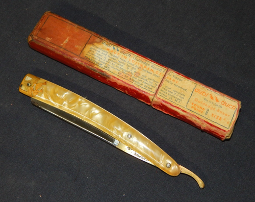 VINTAGE PERALDUCK DUBL DUCK "GOLDEDGE" STRAIGHT RAZOR IN ORIGINAL BOX ...
