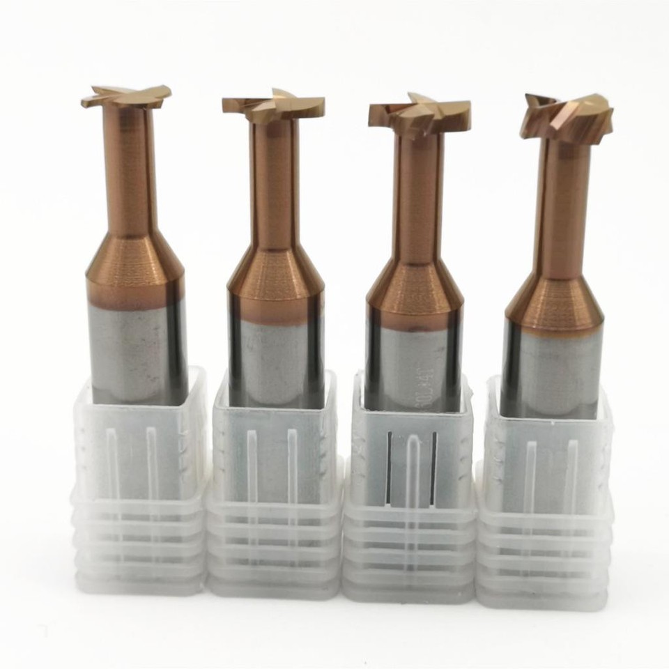 KLOT HRC60 TiCN Coated T Slot Keyseat End Milling Cutter Solid Carbide ...