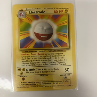 Pokémon TCG Electrode Base Set 21/102 Regular Unlimited Rare | eBay