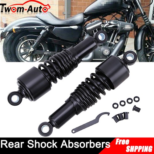 Black 10.5" Rear Suspension Shocks For Harley Sportster Iron 883 1200 ...