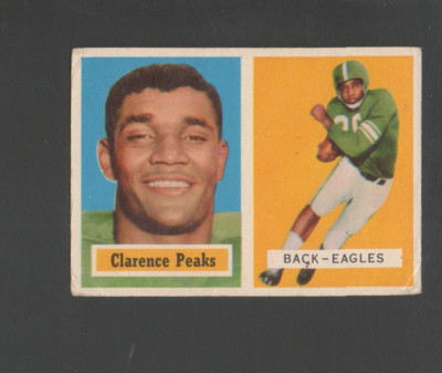 1957 Topps Football Card #37 Clarence Peaks-Philadelphia Eagles Vg Card ...
