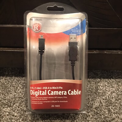 Radio Shack Mini 8 Pin USB 1.1 Cable 6 Feet | eBay