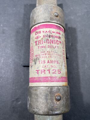 Gould Shawmut TR125, 125 Amp TRI-ONIC Time Delay Fuse, Class K5, 250 ...