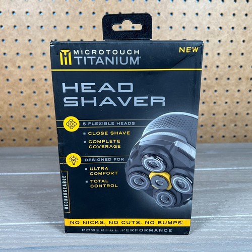 Microtouch Titanium Electric Head Shaver - Rechargeable Head and Face ...