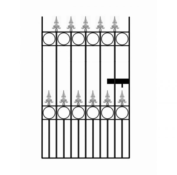 Heavy Metal Garden Pedestrian Gate 5x4' Feet Victorian Style Wrought ...
