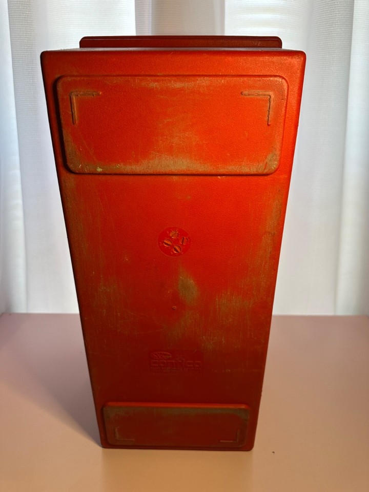 VINTAGE Contico Red Double Latch 20x10x10 Tool Box w/ Two Nesting Trays ...