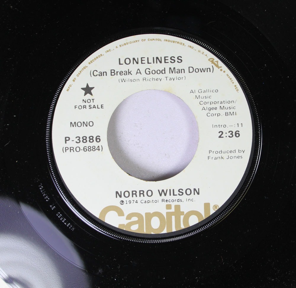 Pop Promo Nm! 45 Norro Wilson - Loneliness (Can Break A Good Man Down ...