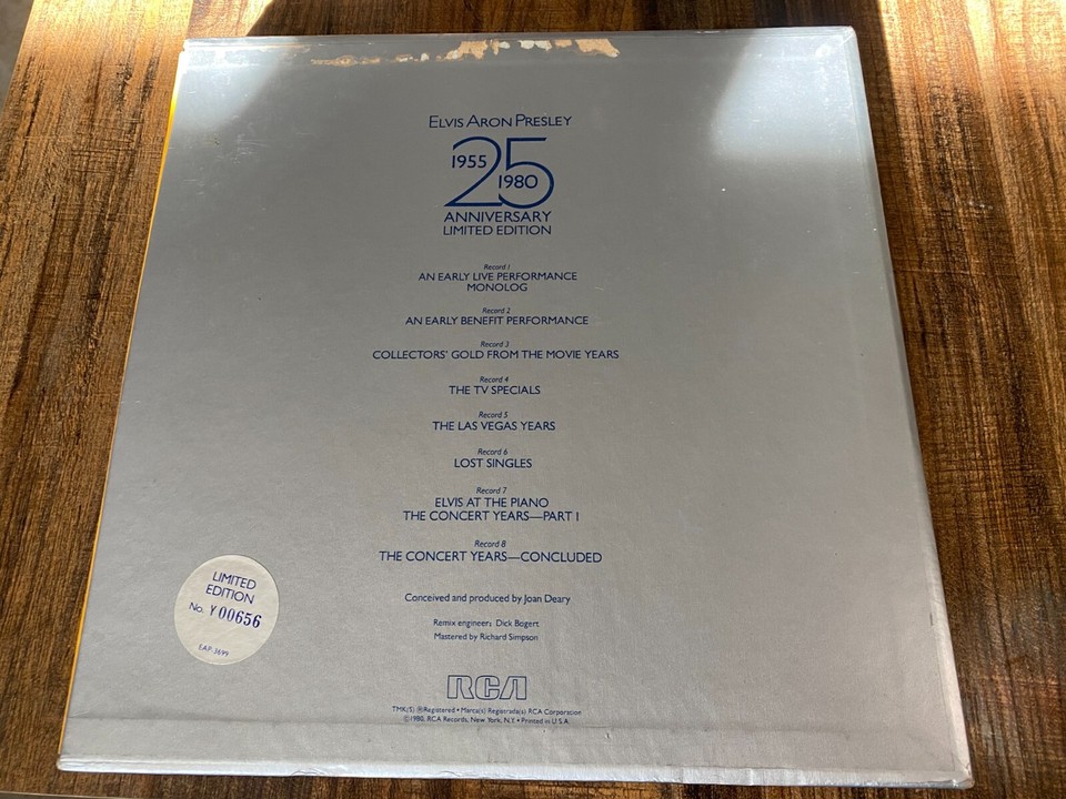 Elvis Presley 1955-1980 25th Anniversary Limited Edition 8 Album Box ...