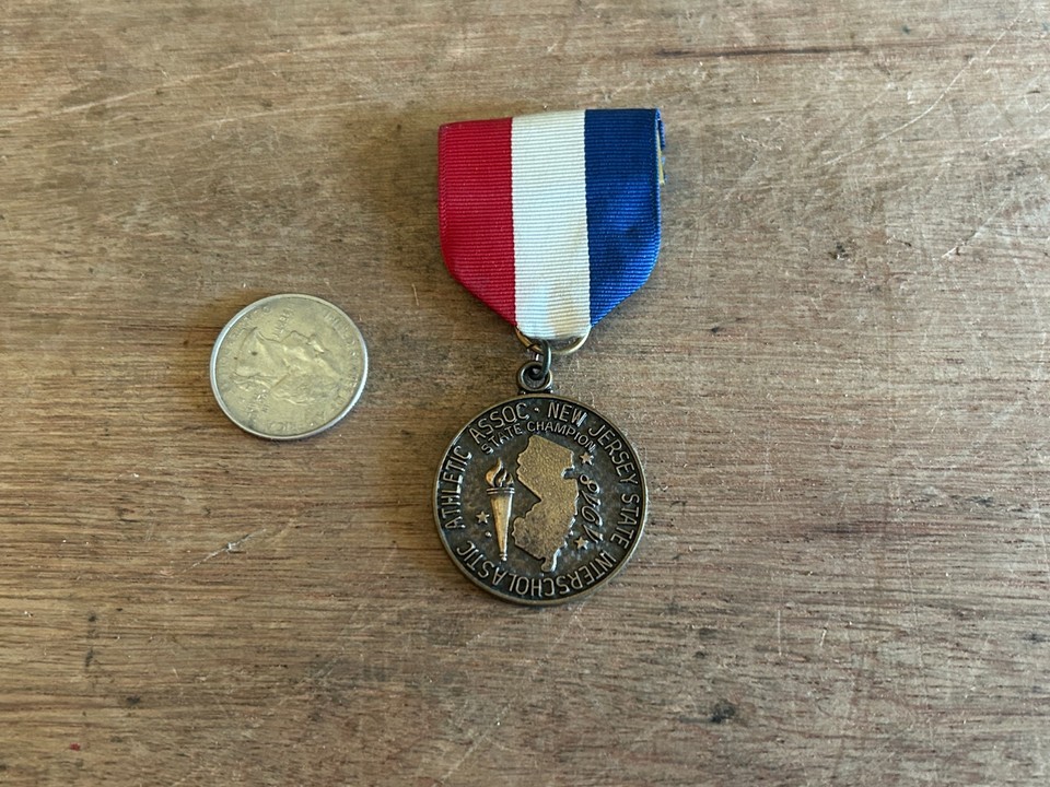 1948 NJ State Champion Award Medal Ribbon FOB Pin Pinback Badge New ...