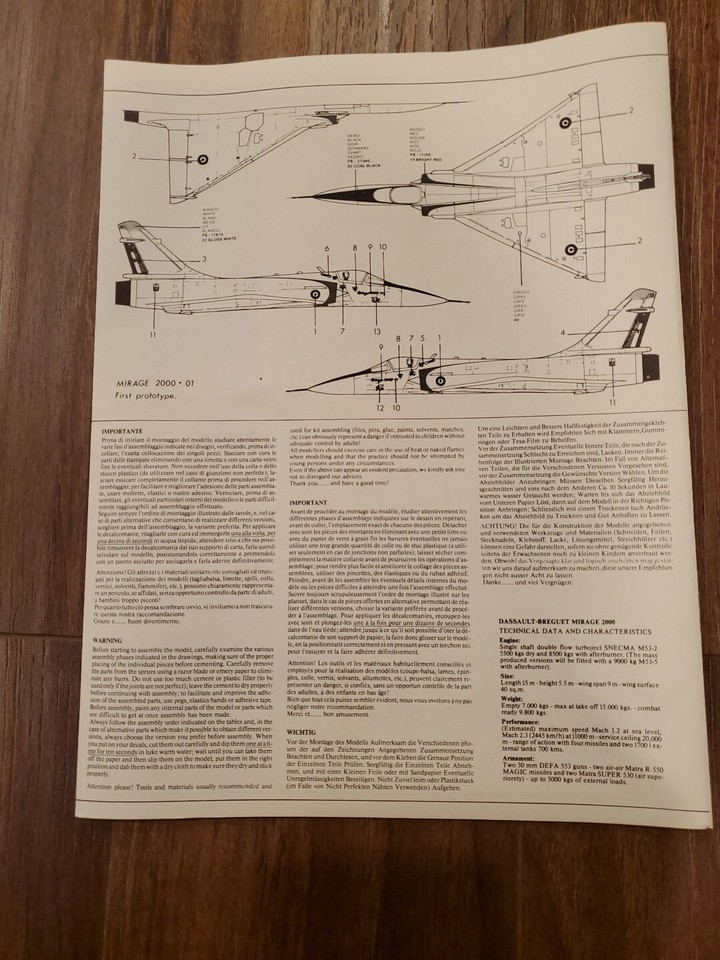 1/48 ESCI Dassault Mirage 2000 Recessed panel Lines Cartograph Decals ...