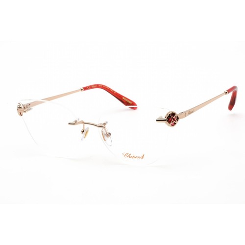Chopard Women's Eyeglasses Shiny Copper Gold and Red Cat Eye Frame ...