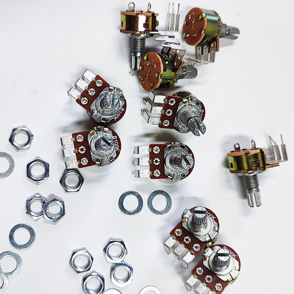 10Pcs 100K WH148 Ohm Linear Taper Rotary Potentiometer Panel Pot B100K ...
