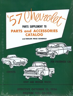 1957 CHEVROLET PARTS SUPPLEMENT TO PARTS & ACCESSORIES CATALOG-ALL ...