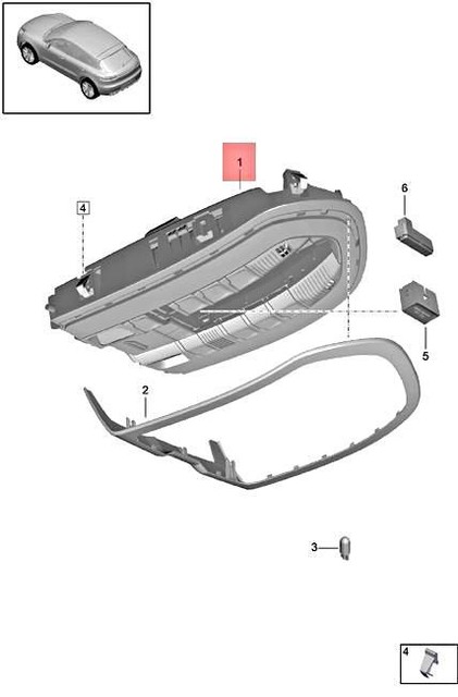 PORSCHE MACAN 95B INTERIOR LIGHTING OVERHEAD CONSOLE 958868404H ...