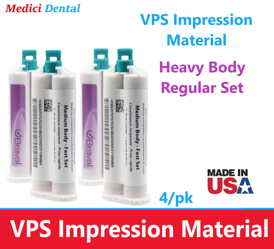 HEAVY BODY REGULAR Set Dental PVS VPS Impression Material, 4/Bx, USA Ex ...
