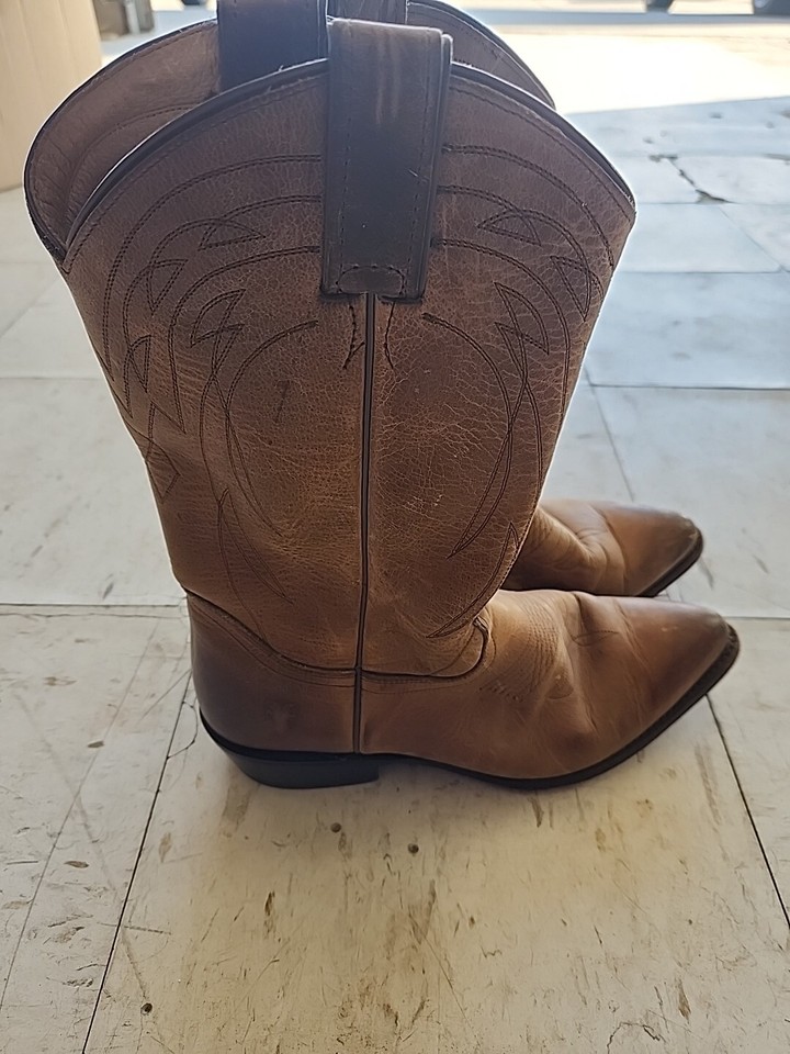 FRYE Cognac Western Leather Cowboy Boot Mens US 11D | eBay