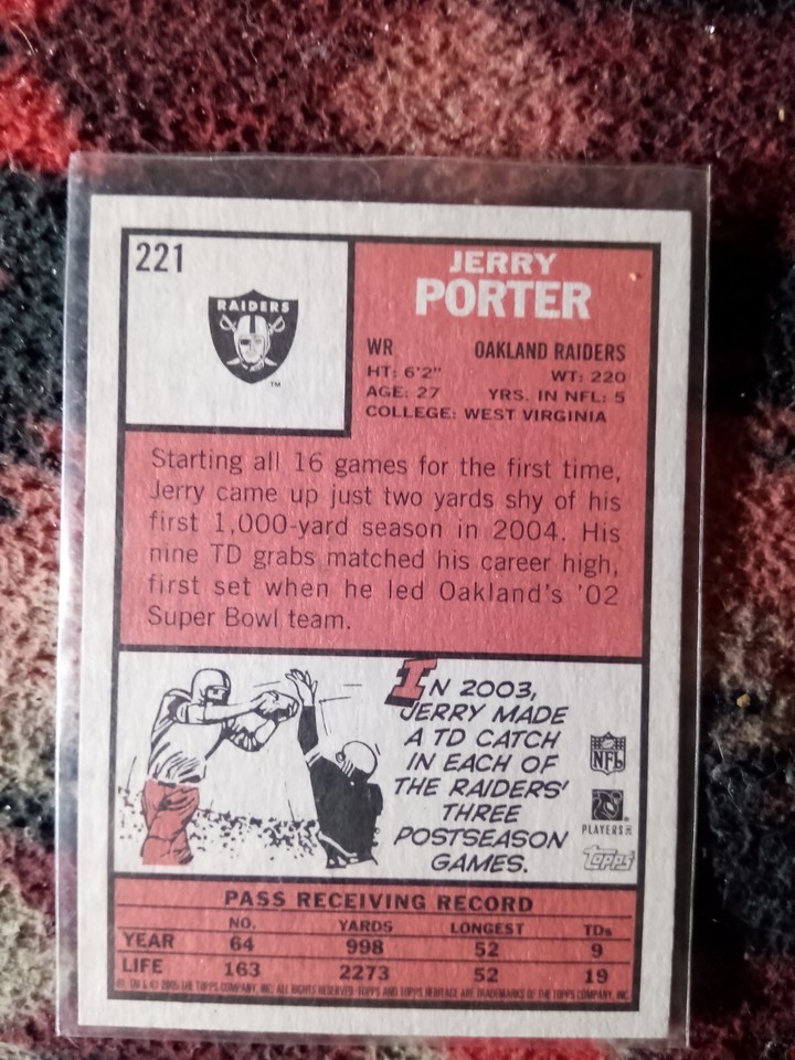 2005 Topps Heritage - #221 Jerry Porter | eBay