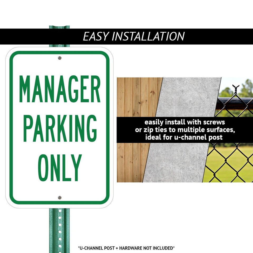 Manager Parking Only Heavy Gauge Aluminum Parking Sign Rust Proof | eBay