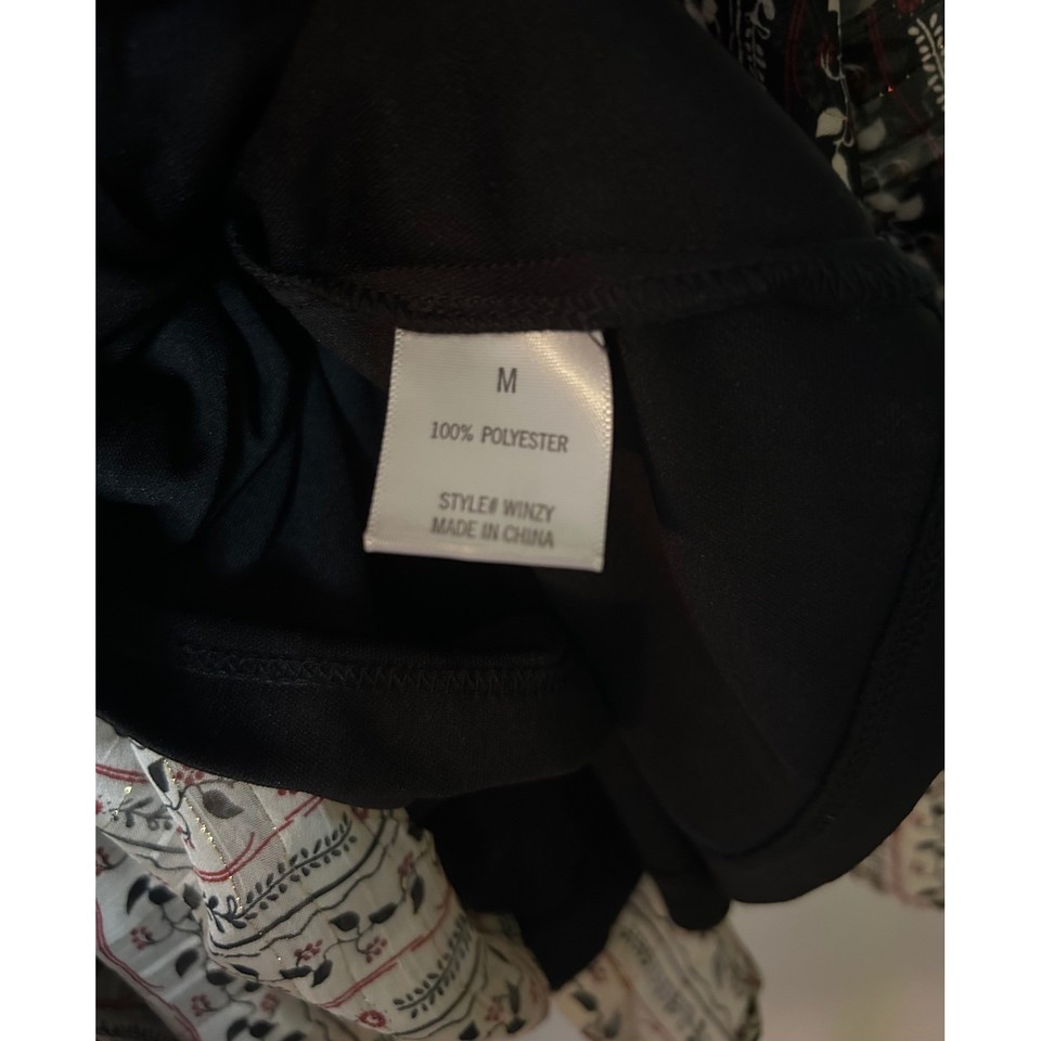 Blue Rain Women's M Floral Print Dress 3/4 Sleeve Ruffle Hem V-Neck ...