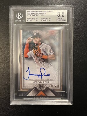 2023 Topps Museum Coll. Archival Jeremy Pena Astros AUTO /299 BGS 8.5 w ...