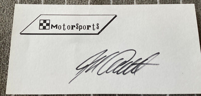 JEFF ANDRETTI Personally Autographed Signed INDY CAR Card RACING ...