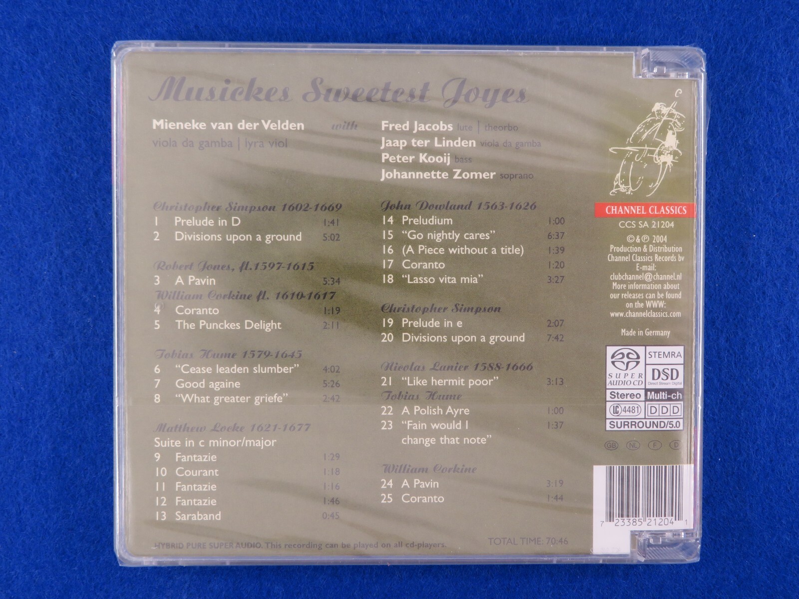 Musicks Sweetest Joyes M. Van Der Velden Viola Da Gamba Lyra Viol-Brand ...