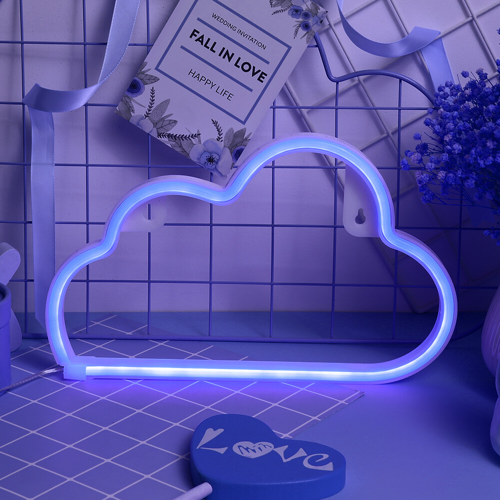 LED Cloud Neon Light Sign Night Lamp Wall Decorative Party Decor (Blue ...