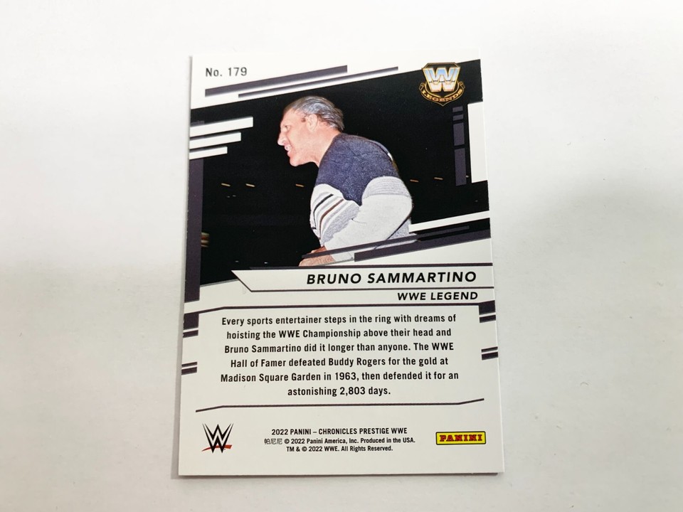 Bruno Sammartino 2022 Panini Chronicles Prestige WWE Wrestling Card ...
