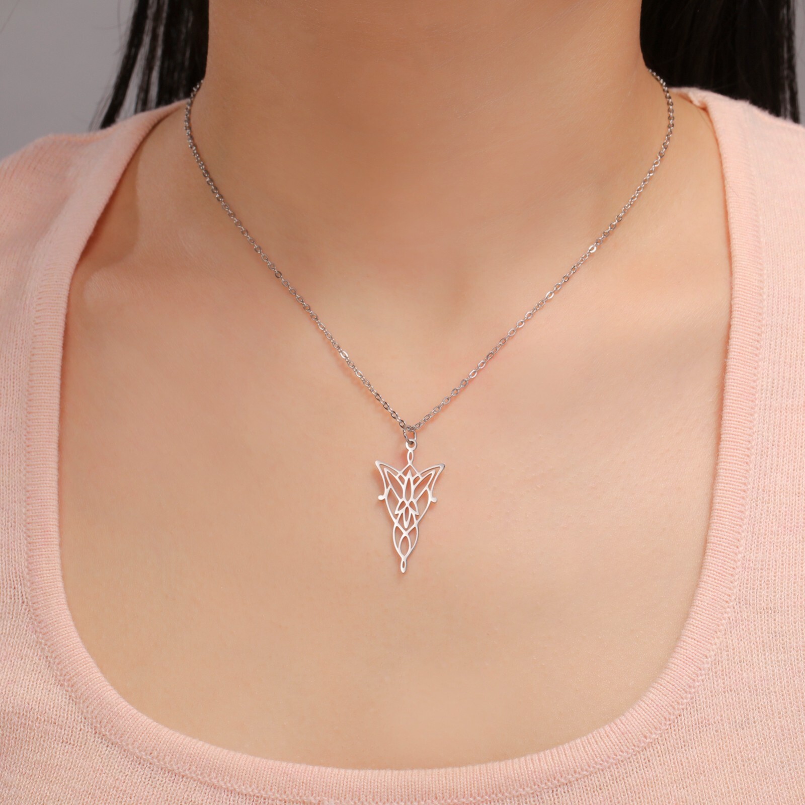 The Lord of the Rings Elf Princess Necklace Stainless Steel for Women ...