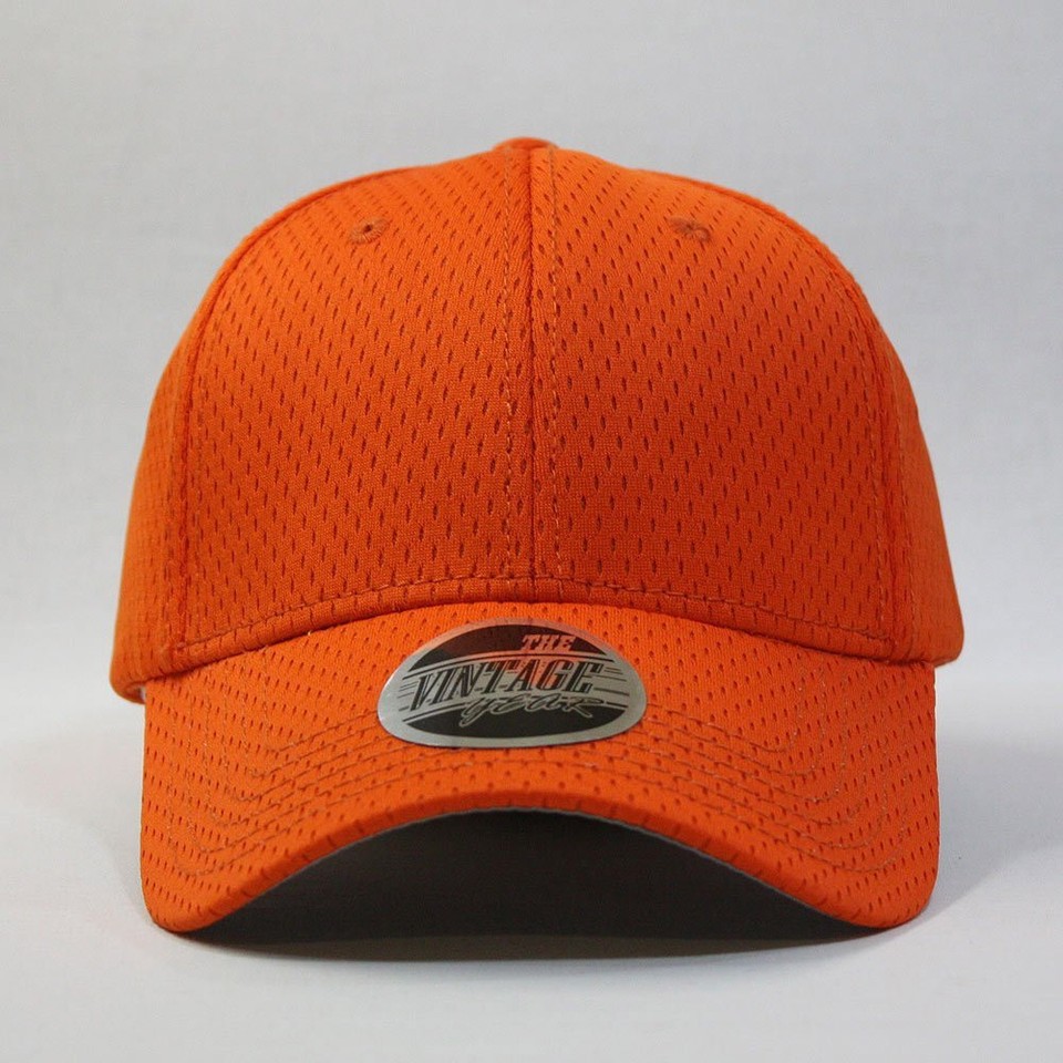 New Cool Mesh Sports Baseball Curved Structured Cap Orange Red Blue ...