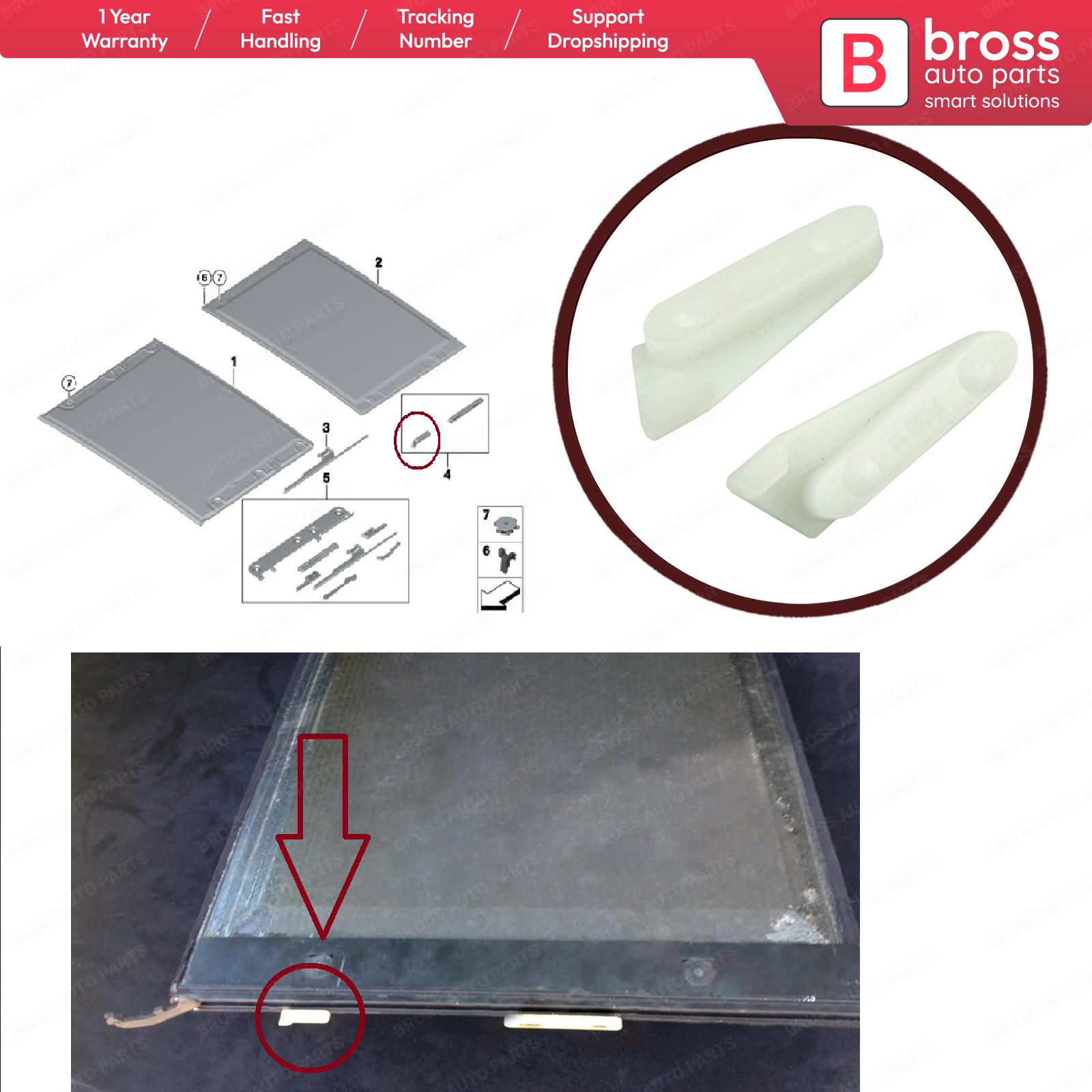 Sunroof Repair Plastic Parts for BMW X3 X5 for sale online | eBay