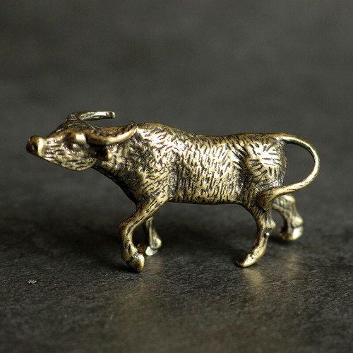 1pcs Brass Bull Figurines Statue Animal Figurines Toys Home Desktop ...