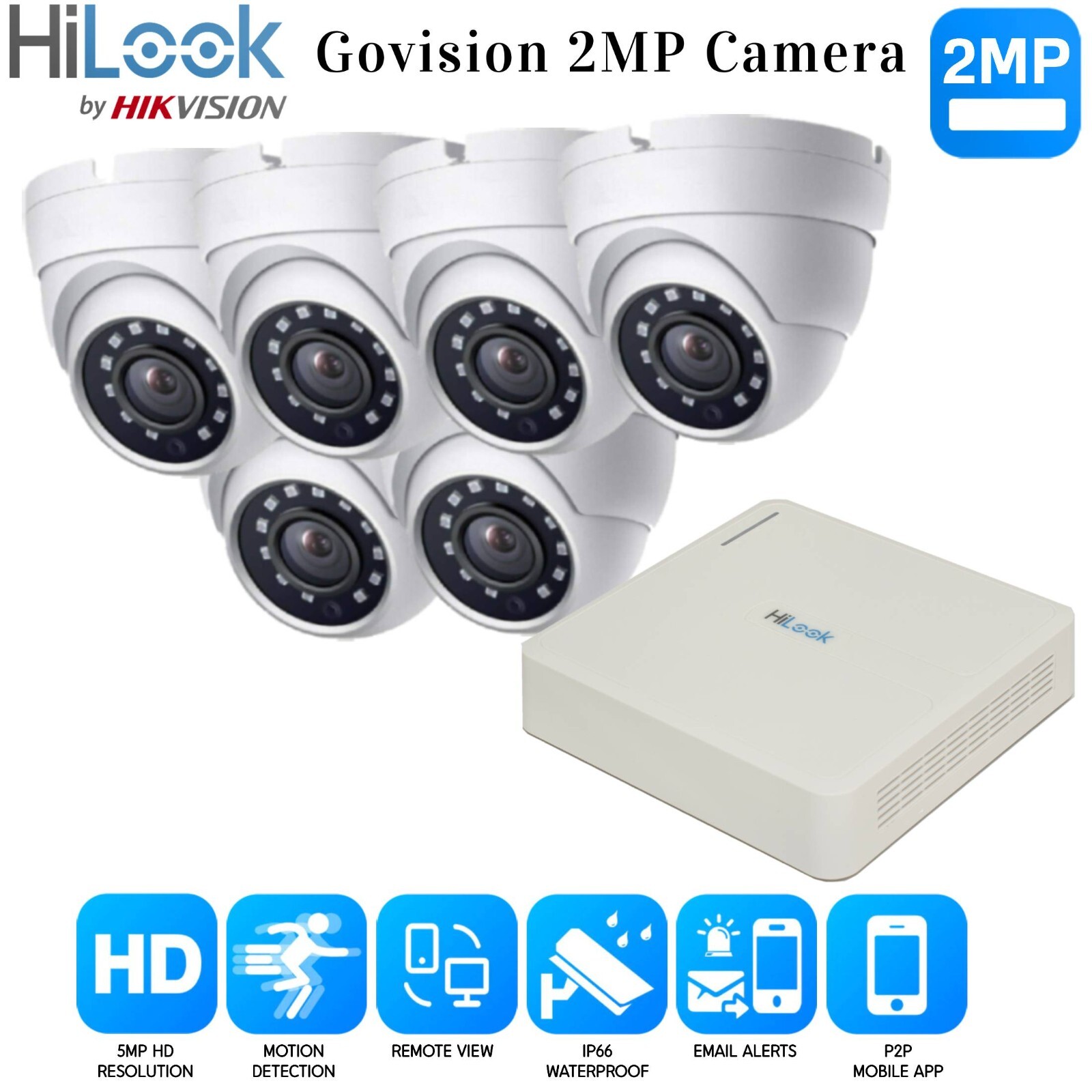 Hikvision Home Outdoor CCTV Security Camera System Kit HD 1080P 4CH DVR ...