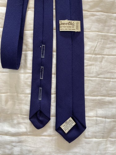 Vintage Smoothie Button Down Tie Navy Blue | eBay