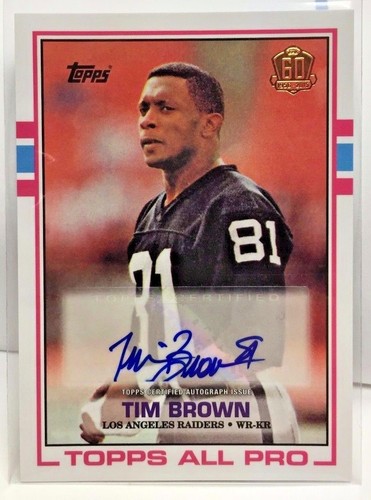 Tim Brown 2015 Topps 60th Anniversary Retired RC Autograph Auto SP ...