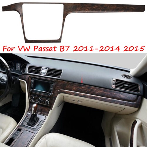 Car For VW Passat B7 2011-2015 Wood Grain Central Console Dashboard ...