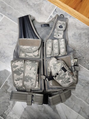 ACU CROSS DRAW VEST FULLY ADJUSTABLE ACU Airsoft Combat | eBay