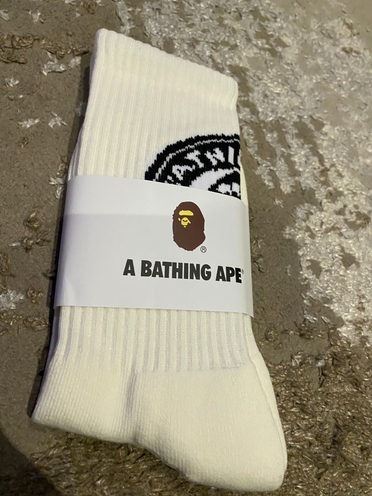 BAPE - A Bathing Ape Logo White Crew Socks - New | eBay UK