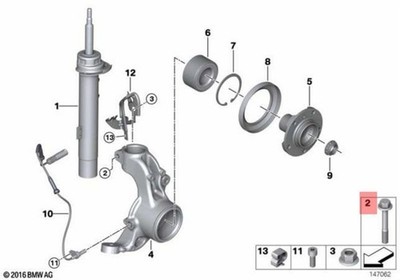 BMW OEM 00-07 X5 Front-Steering Knuckle Spindle Bolt 33326760346 | eBay