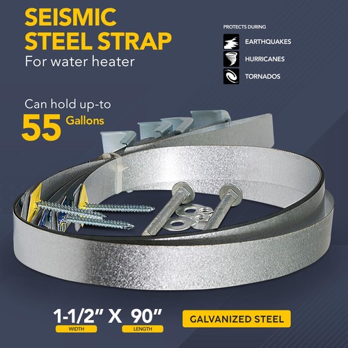 Everflow GWHSE80 Seismic Water Heater Restraining Strap, Galvanized ...