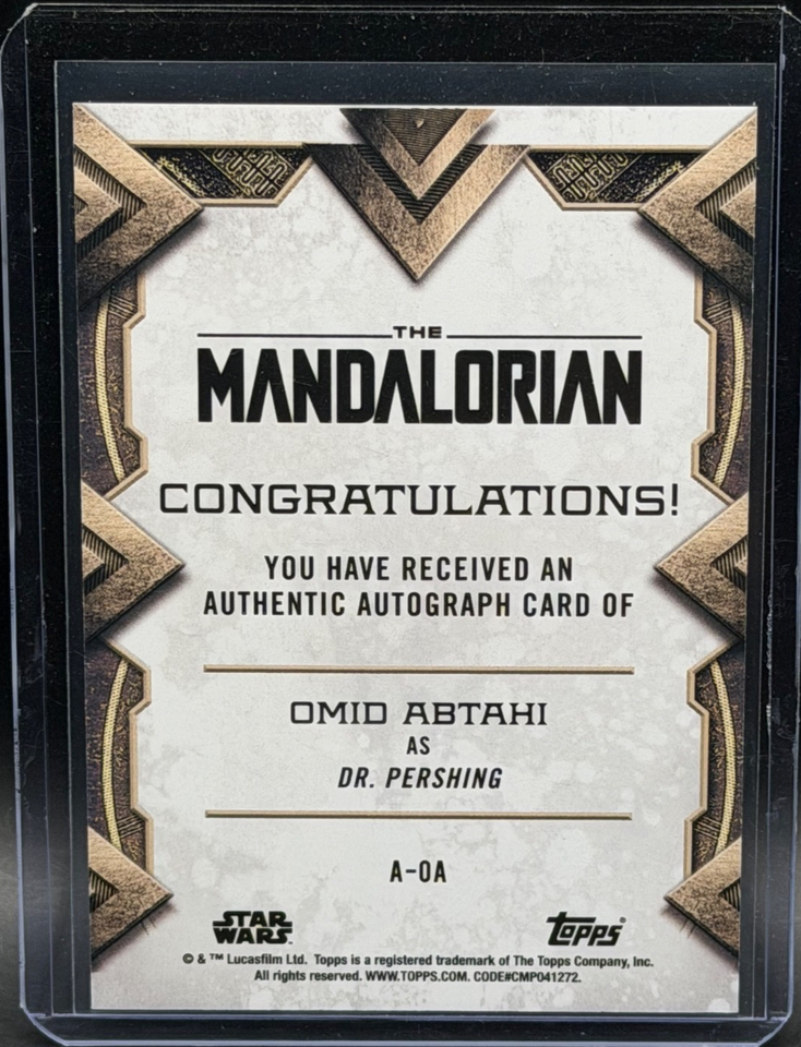 Topps Star Wars The Mandalorian Omid Abtahi as Dr. Pershing A-0A Auto ...