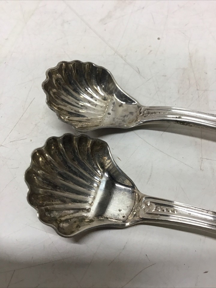 2 Small Coin Silver Sugar Shell Spoons 22 Grams | eBay