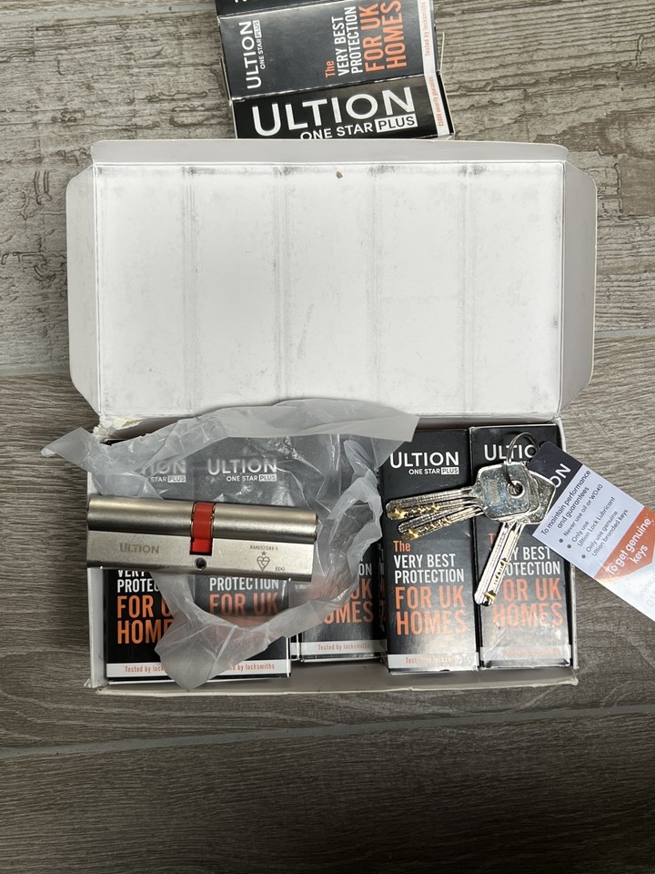 3 x ULTION 1-Star PLUS Euro Cylinder Lock by Ultion 50/50 x3 Key ...