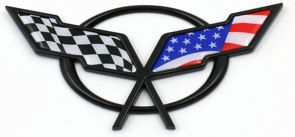 Pair Fits 1997-2004 C5 Corvette Emblem Front Rear Badge US American ...