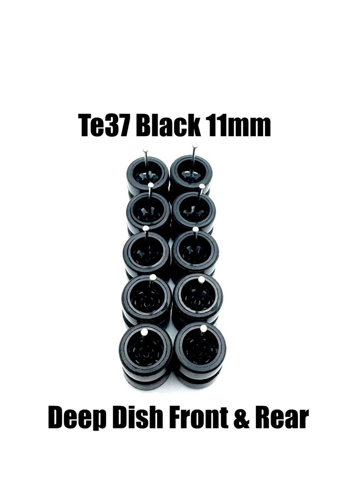 5x Set Black Deep Dish Te37 11mm Real Rider Wheel w/ Rubber Tires Sets ...